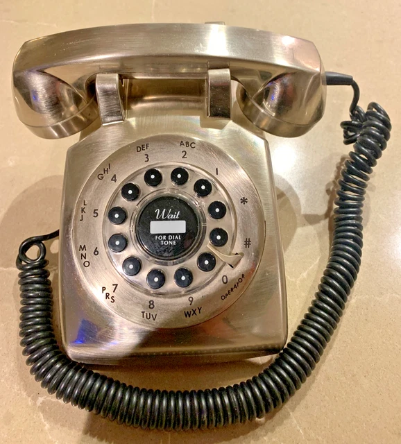 RETRO TELEPHONE - Bright Silver Push Button ,Working £18.28 - PicClick UK