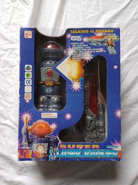 VINTAGE SUPER LASER Ranger Robot Ho-Kai Toys HK-705 Talking IC Sounds ...