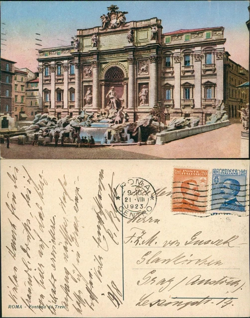 CARTOLINE ROMA ROMA Fontana di Trevi. 1923 EUR 6,60 - PicClick IT