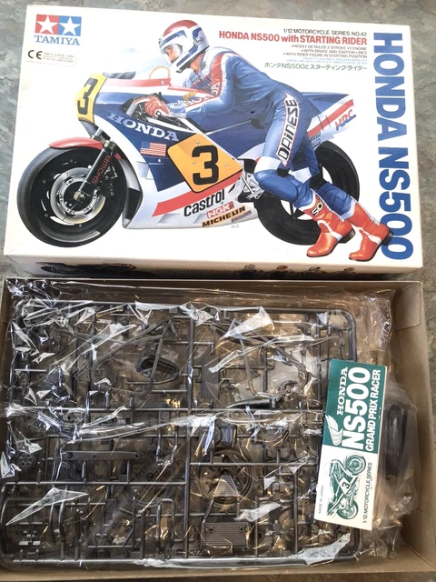 TAMIYA 14042 Honda NS500 1/12 scale rare model kit + starting rider ...