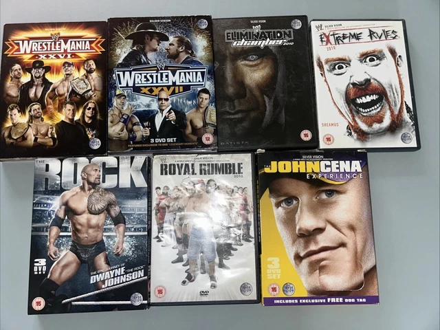 WWE WWF WRESTLING DVD Bundle Job Lot of X8 Wrestlemania The Rock See ...