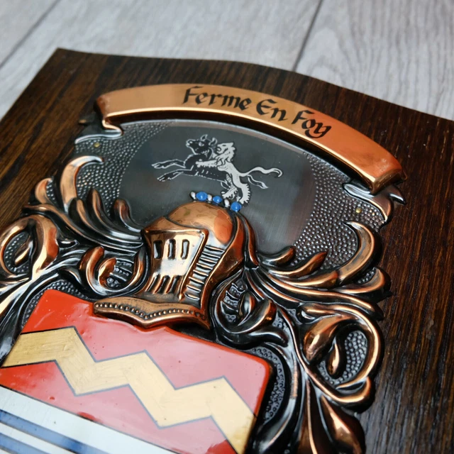 YORKSHIRE HERALDRY HAYDON Coat of Arms Family Crest Wood & Metal Wall ...