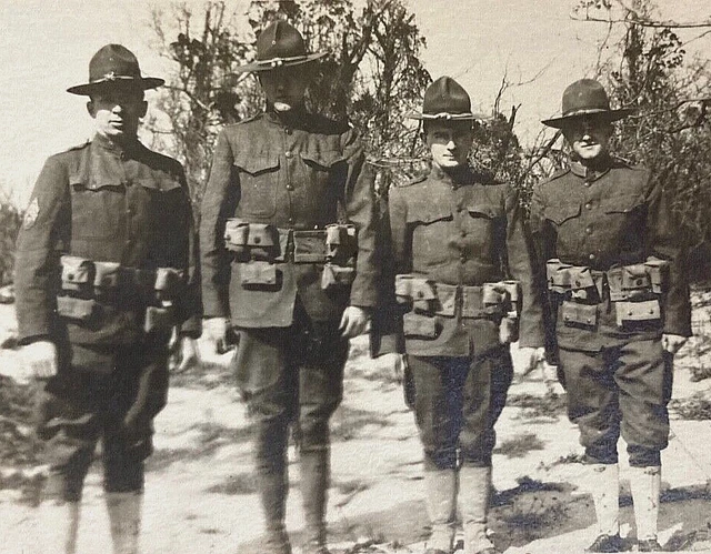 ORIGINAL WW1 US ARMY ENLISTED MEDICS POSE with BANDAGE/SUPPLIES BELTS ...