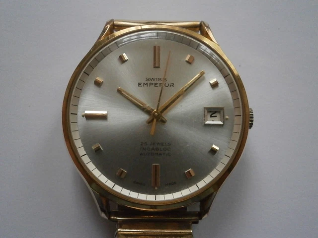VINTAGE GENTS WRISTWATCH SWISS EMPEROR automatic watch spares or repair ...