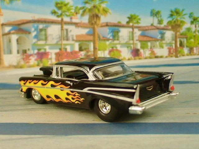 1957 CHEVROLET BEL Air Pro-Street Ram Air Drag Car échelle 1/64 édition ...