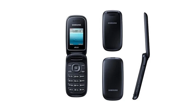 SAMSUNG FLIP PHONE E1272 Dual Sim Big Button Basic Folding Phone Black ...