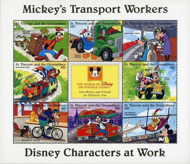 DISNEY CHARACTERS AT Work: Mickey's Transport Workers II - New/New MNH ...