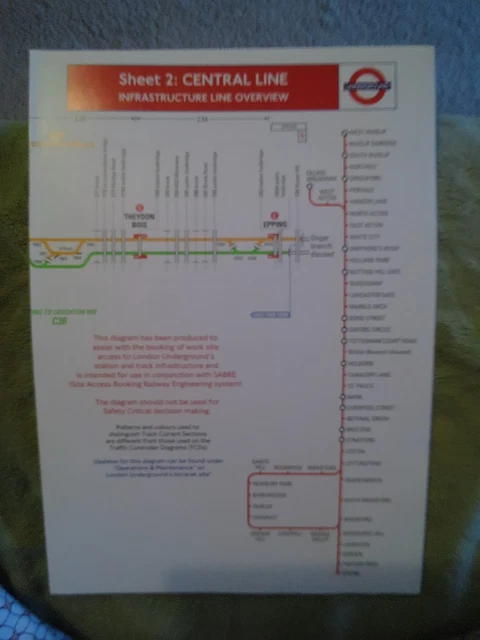 TFL UNDERGROUND INFRASTRUCTURE Line Overview Map Central Line 2011 £20. ...
