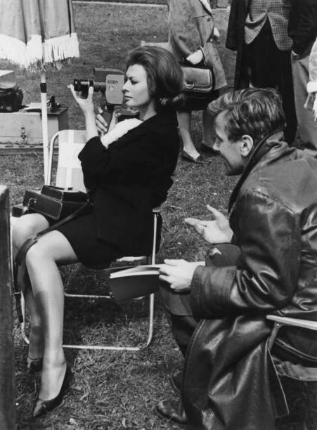 ITALIAN ACTRESS SOPHIA Loren & Swiss actor Maximilian Schell ou- 1962 ...