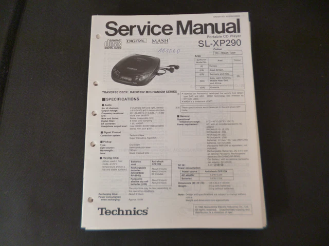 ORIGINAL SERVICE MANUAL Schaltplan Technics SL-XP290 EUR 12,50 - PicClick DE