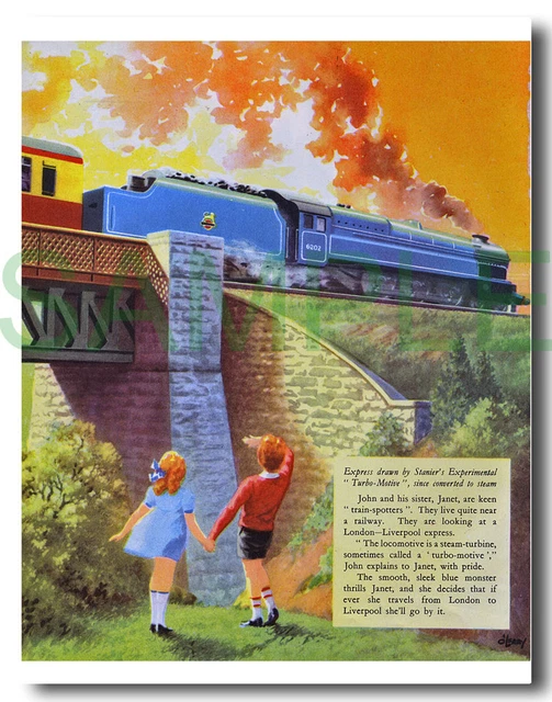 STANIER'S EXPERIMENTAL TURBO-MOTIVE locomotive LMS 46202 framed picture ...