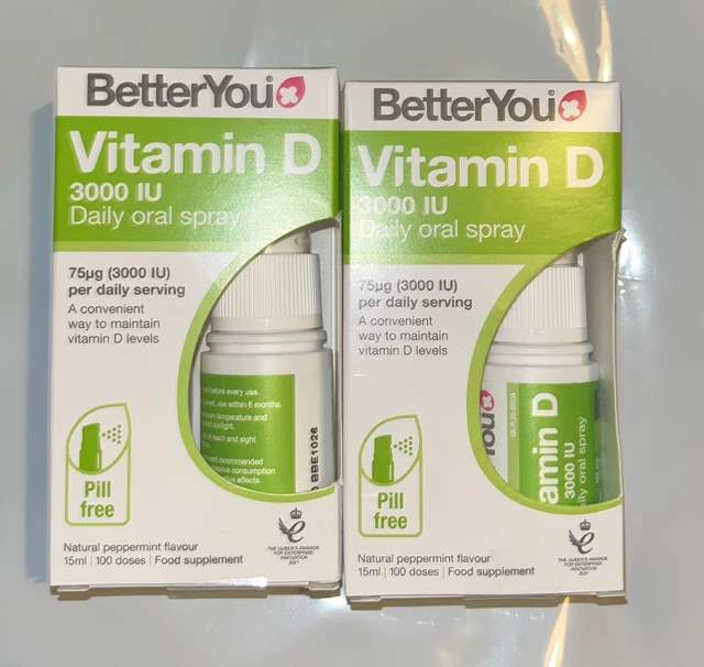 BETTERYOU VITAMIN D 3000 Iu Spray X 2 £10.00 - PicClick UK