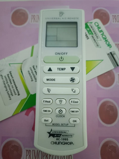 TELECOMANDO UNIVERSALE CONDIZIONATORI AC-199S Chunghop EUR 9,90 ...