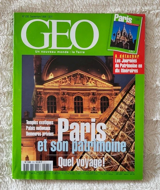 REVUE MAGAZINE GEO : Paris et son patrimoine / Septembre 1998 235 EUR 8 ...