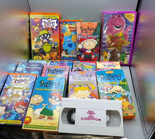 VHS LOT OF of 17 Rugrats Blue's Clues Barney vintage tapes Christmas ...