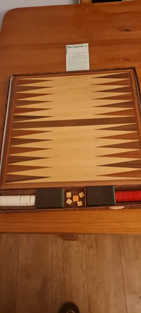 VINTAGE BOXED WOODEN Backgammon Set 1970S Red White Baklite/ Crisloid Chips Vgc £149.00 ...