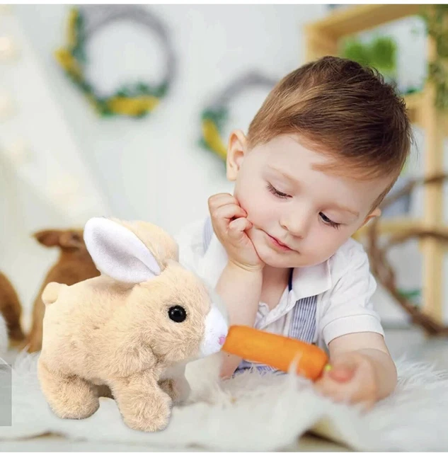 ELECTRIC PLUSH RABBIT Can Walk & Talk Plush Battery Operated Bunny Kids ...