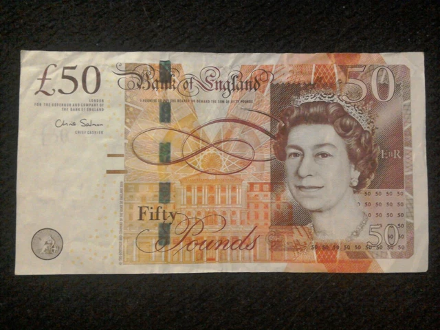 RARE COLLECTABLE OLD Paper £50 Fifty Pound Bank of England Note No ...