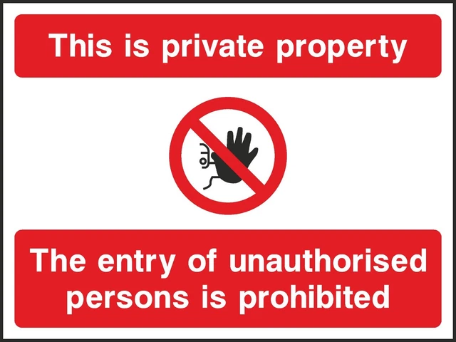 PRIVATE NO ENTRY Signs Stickers Caution Warning Danger Hazard ...