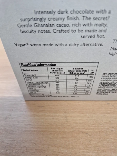 HOTEL CHOCOLAT Velvetiser Hot Drinking Chocolate - Dark 85% 10 Sachets ...