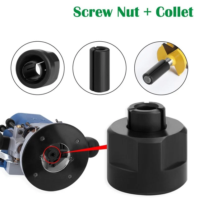 HEAT TREATED M20 Collet Chuck Adapter with Nut for Woodworking Supplies ...