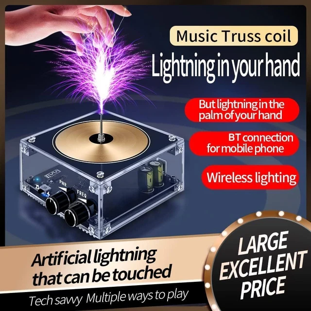 BLUETOOTH MUSIC TESLA Coil Touchable Artificial Lightning Arc Plasma ...