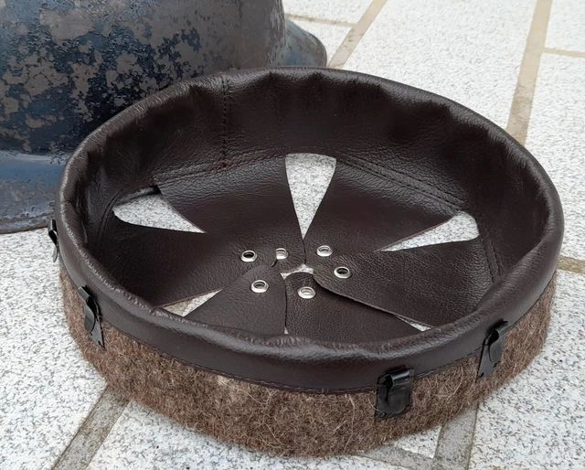 WW2 COIFFE D'INTÉRIEUR cuir marron casque Adrian mod.26 1926 helmet ...