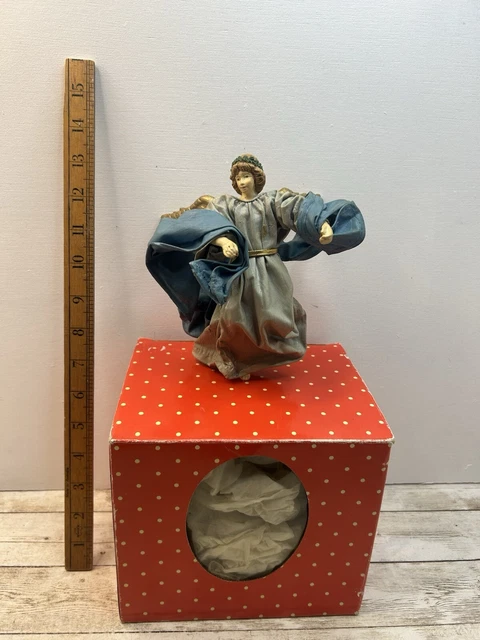 PAPER MACHE NATIVITY Angel Hanging Flying Cartapesta Creche Boxed ...