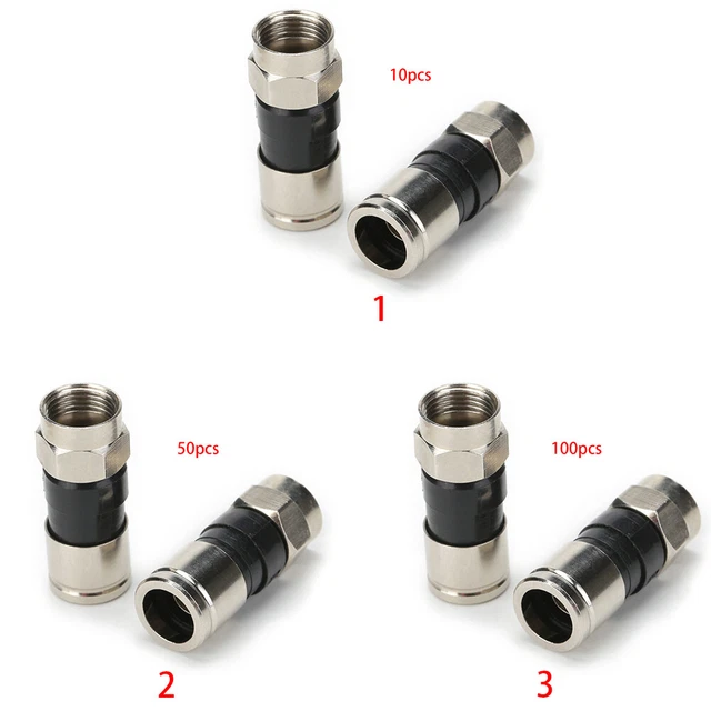 10/F-TYPE COMPRESSION CONNECTOR Crimp Plug For RG6 Coaxial Cable £12.35 ...