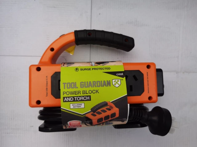 3M 5 OUTLET Power board rechargable LED Torch USB bank camping surge ...