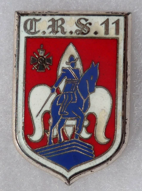 INSIGNE BADGE POLICE Obsolète CRS 11 ORIGINAL émail grand feu DRAGO EUR ...