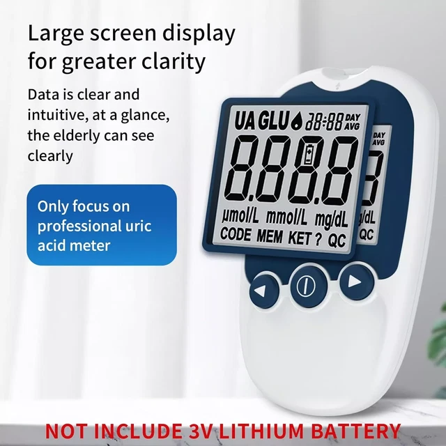 URIT 2 IN1 Uric Acid Meter Blood Glucose Monitor Test Strips and Fast ...