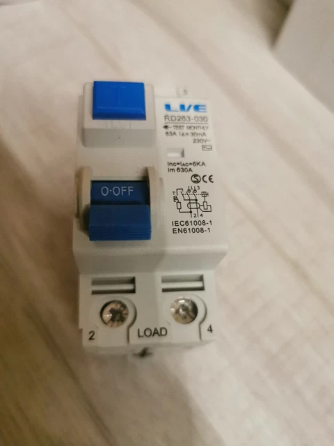 LIVE ELECTRICAL 2 Pole 63A 30mA RCD – RD263-030 £20.00 - PicClick UK