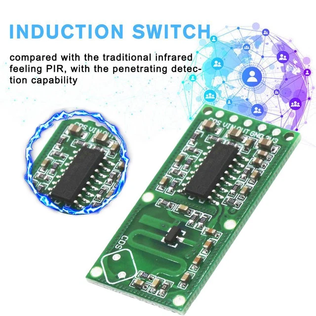 RCWL-0516 MICROWAVE RADAR Sensor Module Human Body Induction Switch ...