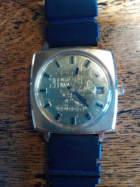 VINTAGE EAST GERMAN DDR Military NVA 20 Years Automatic Mens Watch £149 ...