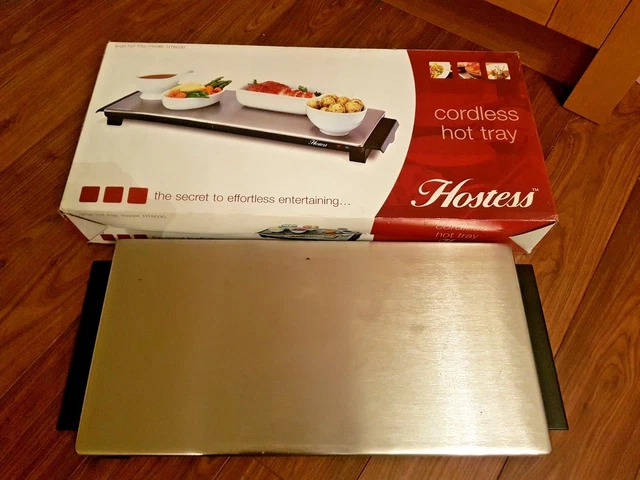 LARGE 'HOSTESS' CORDLESS Hot Tray Food Buffet Plate Warmer Stainless ...