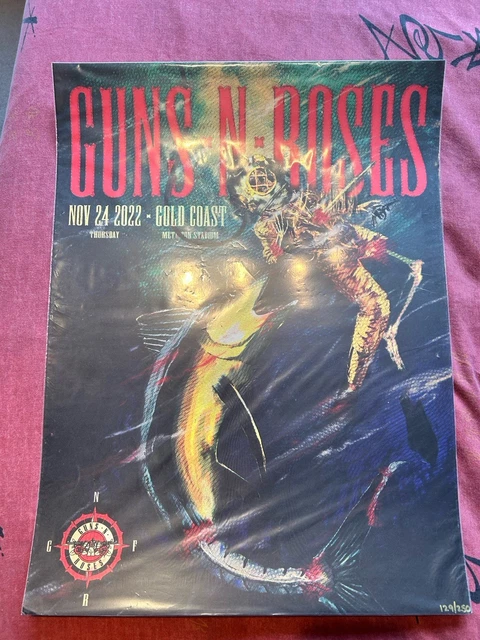 ORIGINAL GUNS N Roses Lithograph Gold Coast Aus. 129/250 £103.66 ...