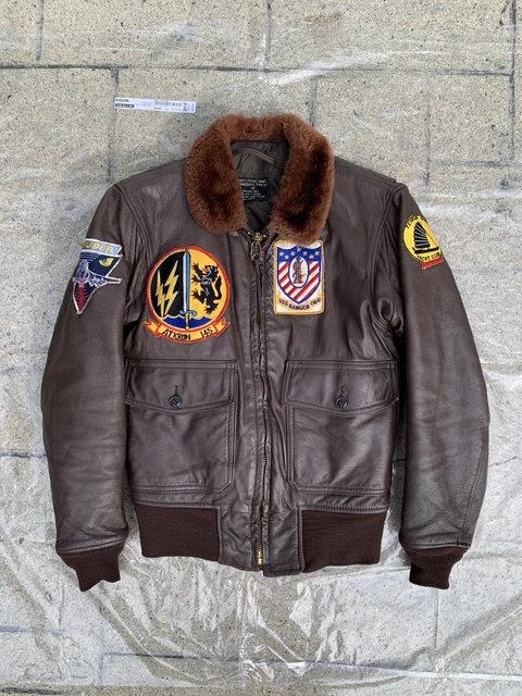 VINTAGE 60S VIETNAM War USN G-1 Navy Leather Flight Bomber Jacket ...