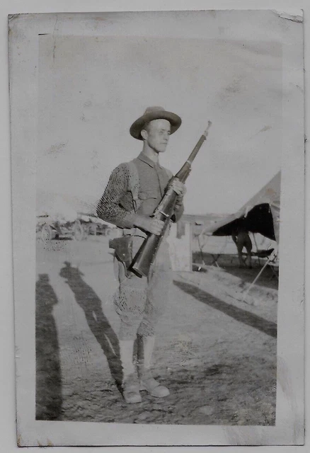 OLD PHOTO WW1 Us Soldier Posing With Rifle And Gun 1910S £20.40 ...