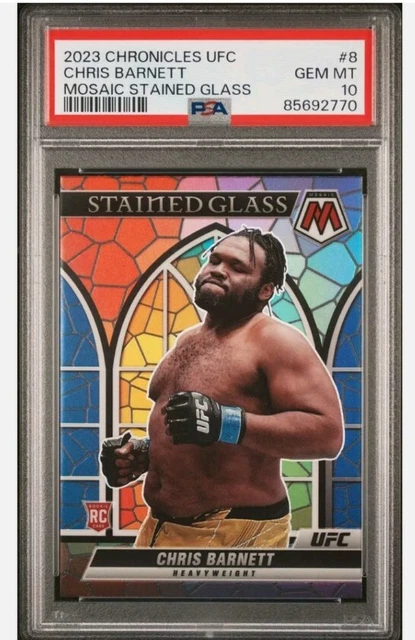 2023 UFC MOSAÏQUE vitraux Chris Barnett carte recrue bête garçon RC SSP ...
