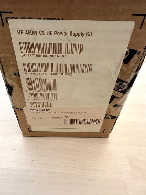 HP 460W CS HP 503296-B21 Hewlett Packard 460W CS HE Power Supply Kit £ ...