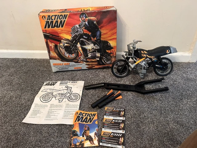ACTION MAN MISSILE Bike Moto Rocket Launcher Boxed Hasbro Complete ...