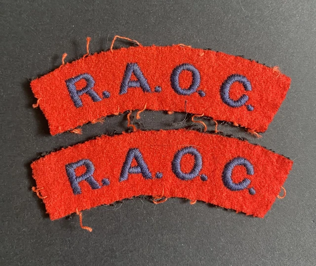 BRITISH ARMY WW2 Era RAOC Cloth Shoulder Titles, Genuine Example £12.99 ...