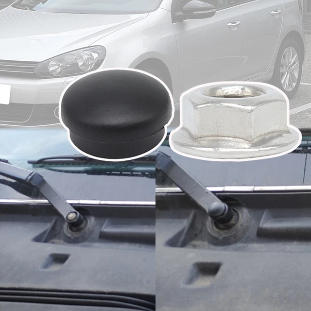 FOR VW GOLF MK4 MK5 MK6 MK7 Front Windshield Wiper Arm Nut Caps Bolt ...