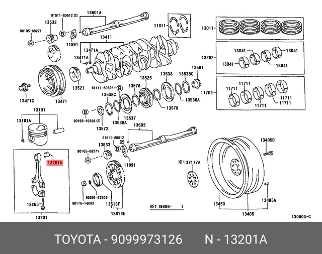 ORIGINAL OE PLEUELSTANGENBUCHSE, 9099973126 für Toyota 90999-73126 EUR ...