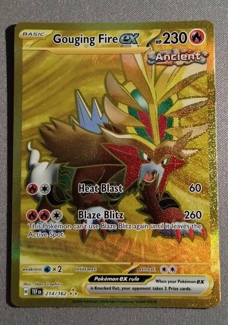 GOUGING FIRE EX 214/162 Temporal Forces Gold Hyper Rare Pokemon TCG NM ...