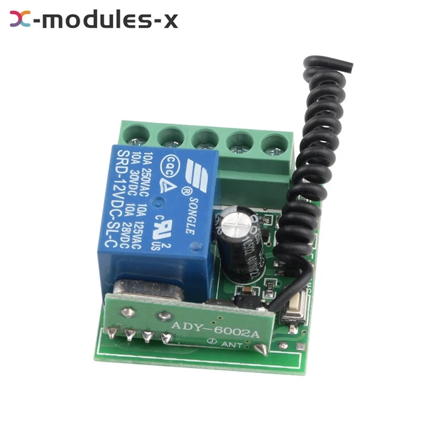 12V ONE CHANNEL Wireless Relay RF 433Mhz Remote Control Switch Receiver ...