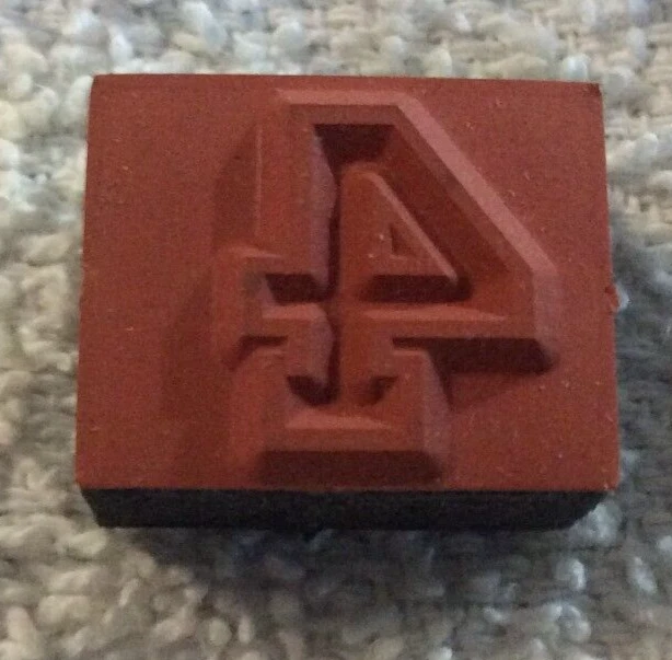 VINTAGE VENDING / Gumball Machine Toy Rubber Stamp Hockey Number 4 $14. ...