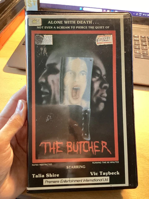 VHS THE BUTCHER Premiere Entertainment clamshell, horror slasher ...