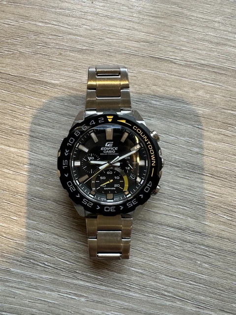 GENUINE CASIO EDIFICE Countdown Solar Powered Mens Watch £21.04 - PicClick UK